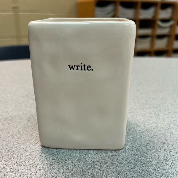 Rae Dunn | Office | Rae Dunn Container Write White With Black Wording ...